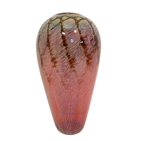 Blown Glass Art | Art | Iridescent Pink Blue And Brown Tapered Bulbus ...